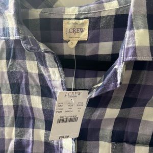 J. Crew Factory | Tops | Jcrew Purple Gingham Never Worn 0 Cotton Buttondown Shirt For Women ...